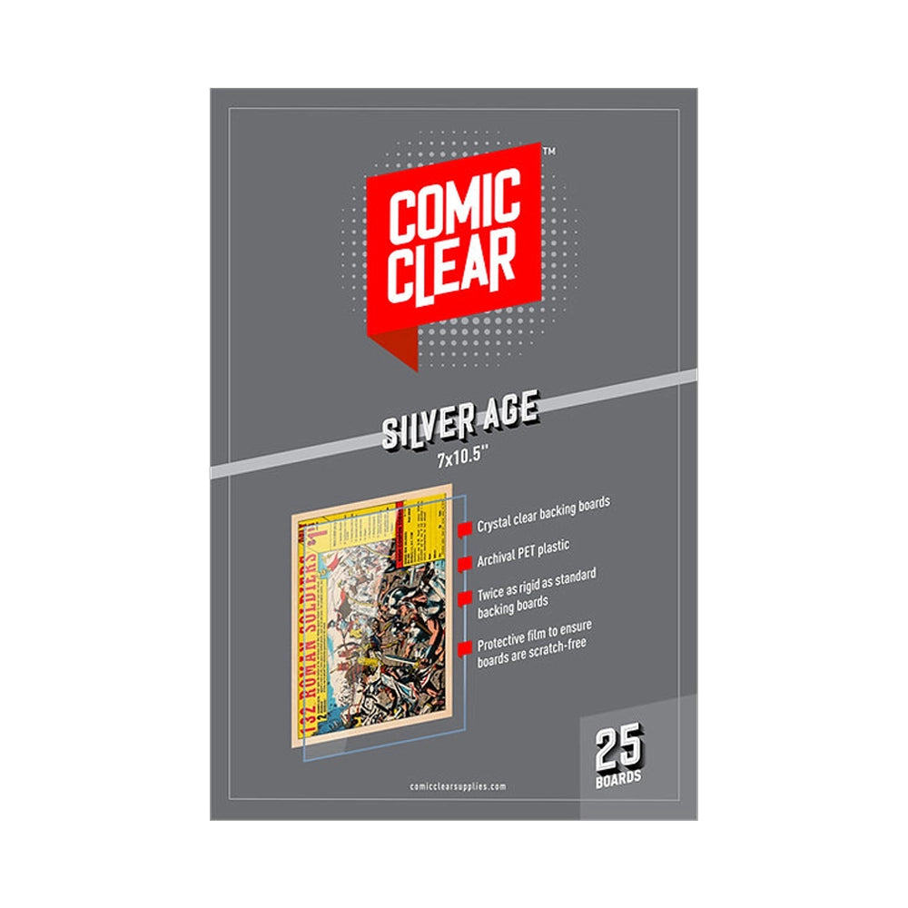 Comic Clear Silver-Age Transparent Backing Boards (25 Pack) | 7 Bucks a Pop