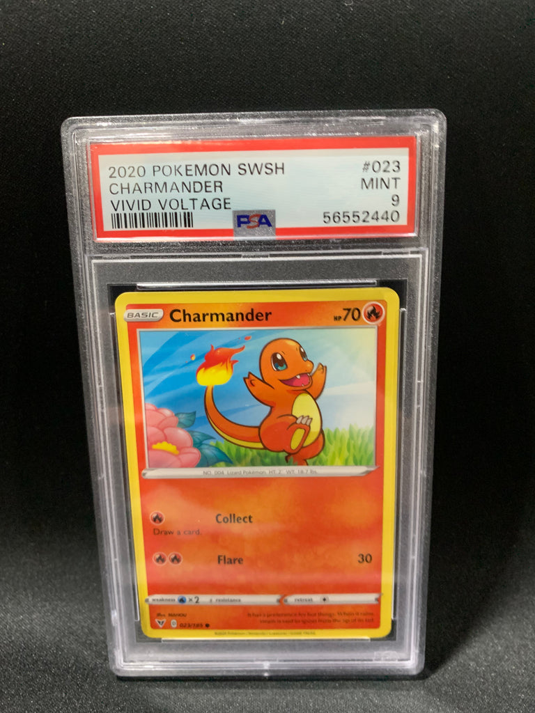 2020 POKEMON SWORD & SHIELD VIVID VOLTAGE CHARMANDER #23 - PSA MINT 9 ...