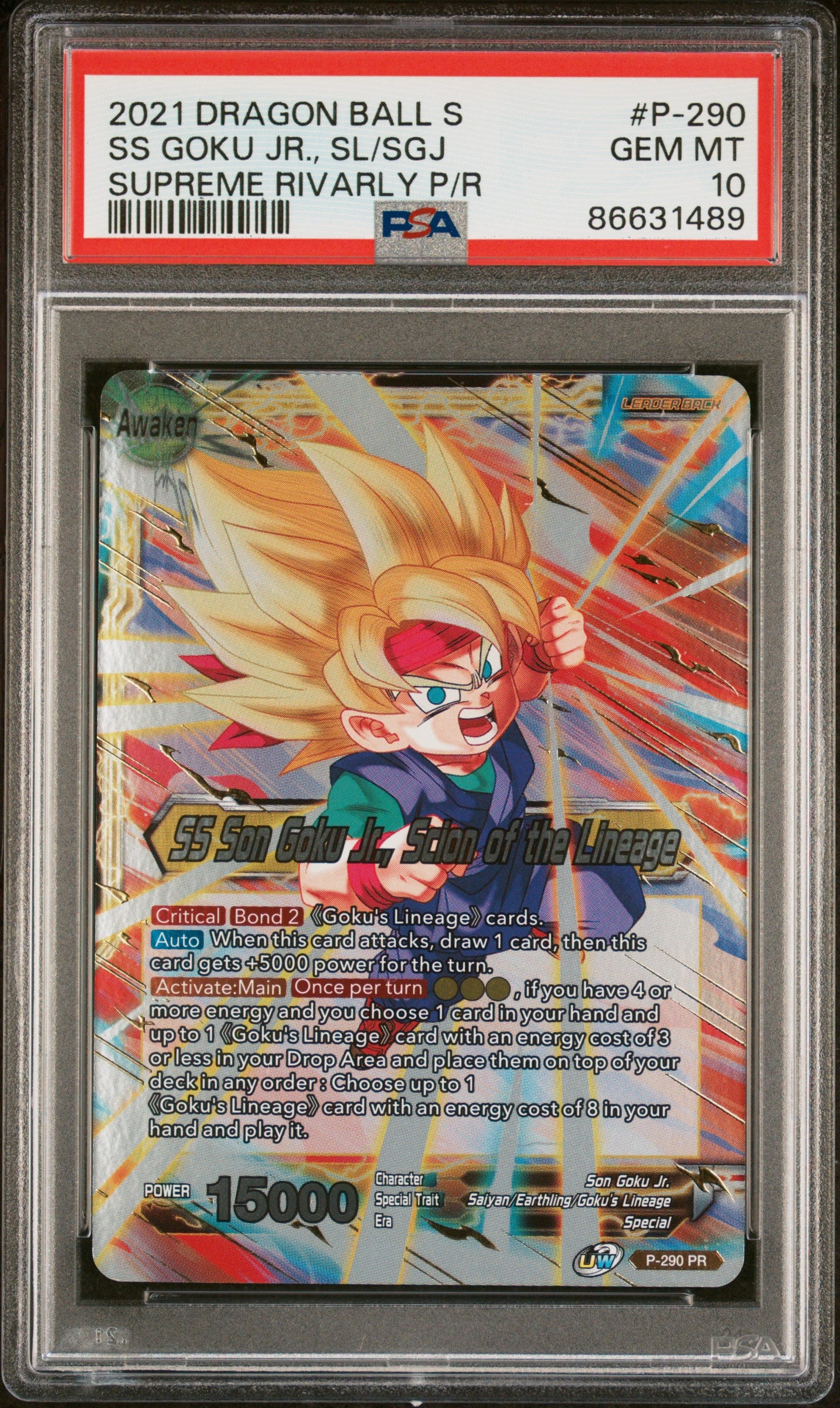 2021 DRAGON BALL SUPER SS GOKU JR., SL/SGJ #P-290 - PSA 10 | 7 Bucks a Pop