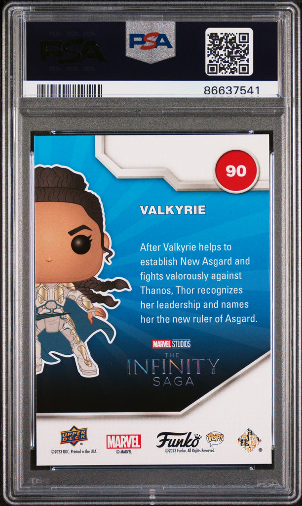 2023 UPPER DECK FUNKO POP MARVEL VALKYRIE PLATINUM #90 PSA 10 | 7 Bucks ...