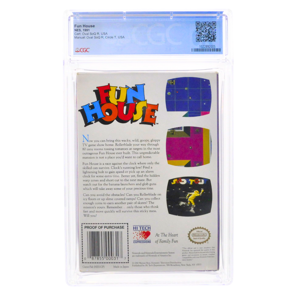 Graded NES Cart CIB - Fun House CGC 9.0 | 7 Bucks a Pop
