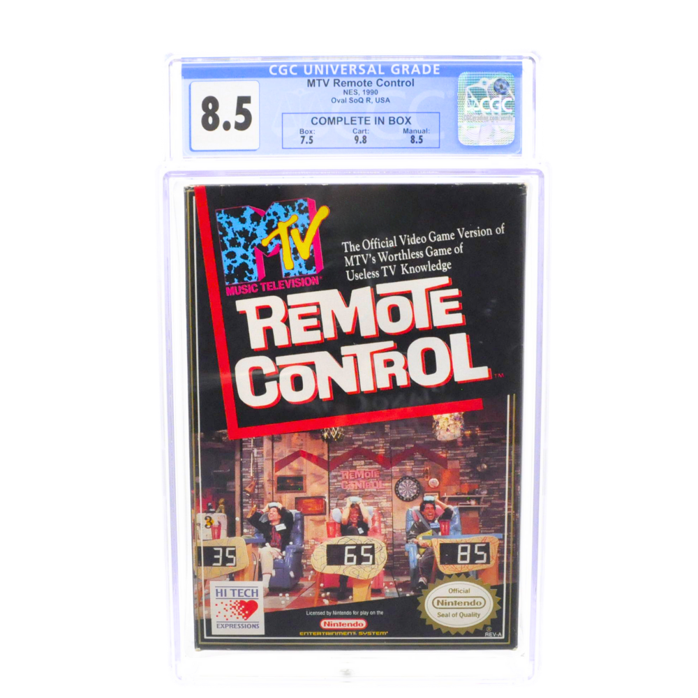 Graded NES Cart CIB - MTV Remote Control CGC 8.5 – 7 Bucks a Pop